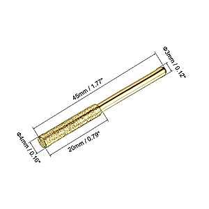 PATIKIL 5/32 Inch Diamond Chainsaw Sharpener, 16 Pack Titanium Plating Sharpening Stone Polishing Grinding File Tool, Golden