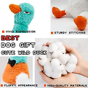 REQIHO Squeaky Dog Toys - Durable Plush Duck Crinkle Paper Stuffed Animal Toys for Small to Large Dogs