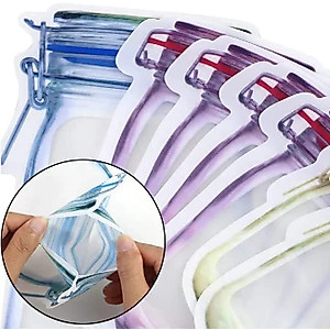 2023 New Reusable Mason Bottle Ziplock Bags,Reusable Mason Jar Ziplock Bags,Mason Bottle Zip Lock Bags (5Set-20Pcs)