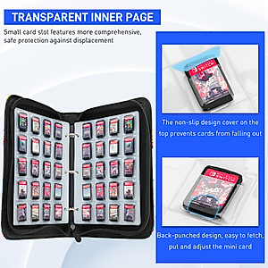 RHOTALL 300 Pockets Cards Binder Holder Compatible with Tears of the Kingdom Mini Cards, with Animal Crossing Mini Cards, Trading Album Display Holder for Amiibo Cards, Game Cards, SD Cards