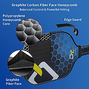 Dink Tech Pickleball Paddles Set – Pickleball Set of 4 Graphite Pickleball Paddles, 4 Pickleball Balls for Indoor or Outdoor Play. Pickle Ball Set – 4 Racquets, 4 Pickleballs, 1 Bag - USAPA Standard