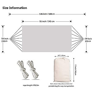 Handmade Boho Large Brazilian Fringed Macramé Double Deluxe Hammock Swing Bed with Carry Bag for Bedroom,Yard,Beach,Patio,Indoor,Outdoor & Wedding Party Decor, 95" Lx 62" W (White)