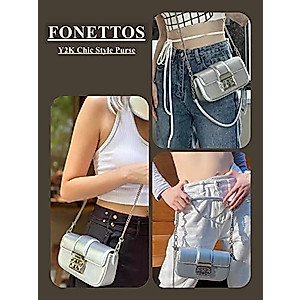 FONETTOS 90s Shoulder Bags Women, Trendy Handbag Girls Chic Style Crossbody Clutch Purse Fashion