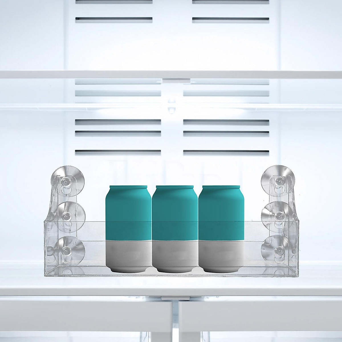 Yardwe Fridge Organizer 1pc Acrylic Display Risers Acrylic Storage Box Beverage Shelf Frige Rack Refrigerator Rack Suction Cup Display Stand Bracket Storage Rack Suction Rack