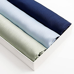 3PCS Muslim Women Natural Wrinkle Long Chiffon Hijab Scarves Smooth Crinkle Ladies Shawl Wrap Set With Gift Box (Color B), 175*70cm