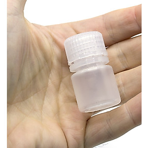 EISCO 8mL Rigid Plastic Reagent Bottle with Narrow Mouth (0.53" ID) and Screw Cap - Polypropylene