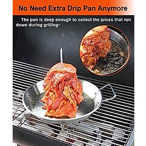 Vertical Skewer for Grill-Al Pastor Skewer Brazilian Vertical Spit Stand for Tacos Al Pastor, Shawarma, Kebabs, Gyros- BBQ Grilling Accessory with 3 Removable Spikes (8”, 10" and 12”)