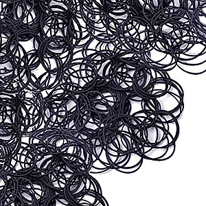 AMUU Rubber Bands 300pcs Black Small Rubber Bands for Office School Home size16 Elastic Band
