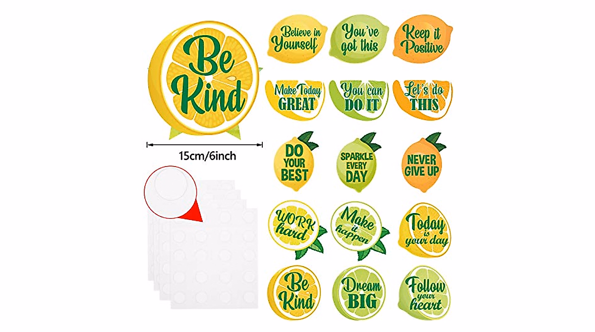 64 Pieces Lemon Cutouts School Bulletin Board Lemon Motivational ...