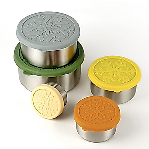 Stelboss Stainless Steel Containers with Lids Set of 5 - Reusable Airtight Stainless Steel Lunch Container - Leak Proof with 5 Sizes 32oz, 21oz, 13oz, 6oz & 3oz - Perfect for Meal Prep and Storage