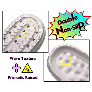 House Slippers For Women & Men - Cloud Slippers Non Slip Pillow Shower Slides Open Toe Comfy Quick Drying Bathroom Sandals For Spa Pool Gym Beach Indoor and Outdoor Grey 4041