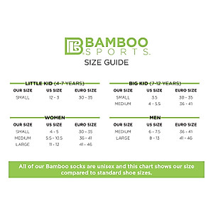 Bamboo Sports Warm Odor Eliminating Moisture Wicking Bamboo Ski Snowboard Socks