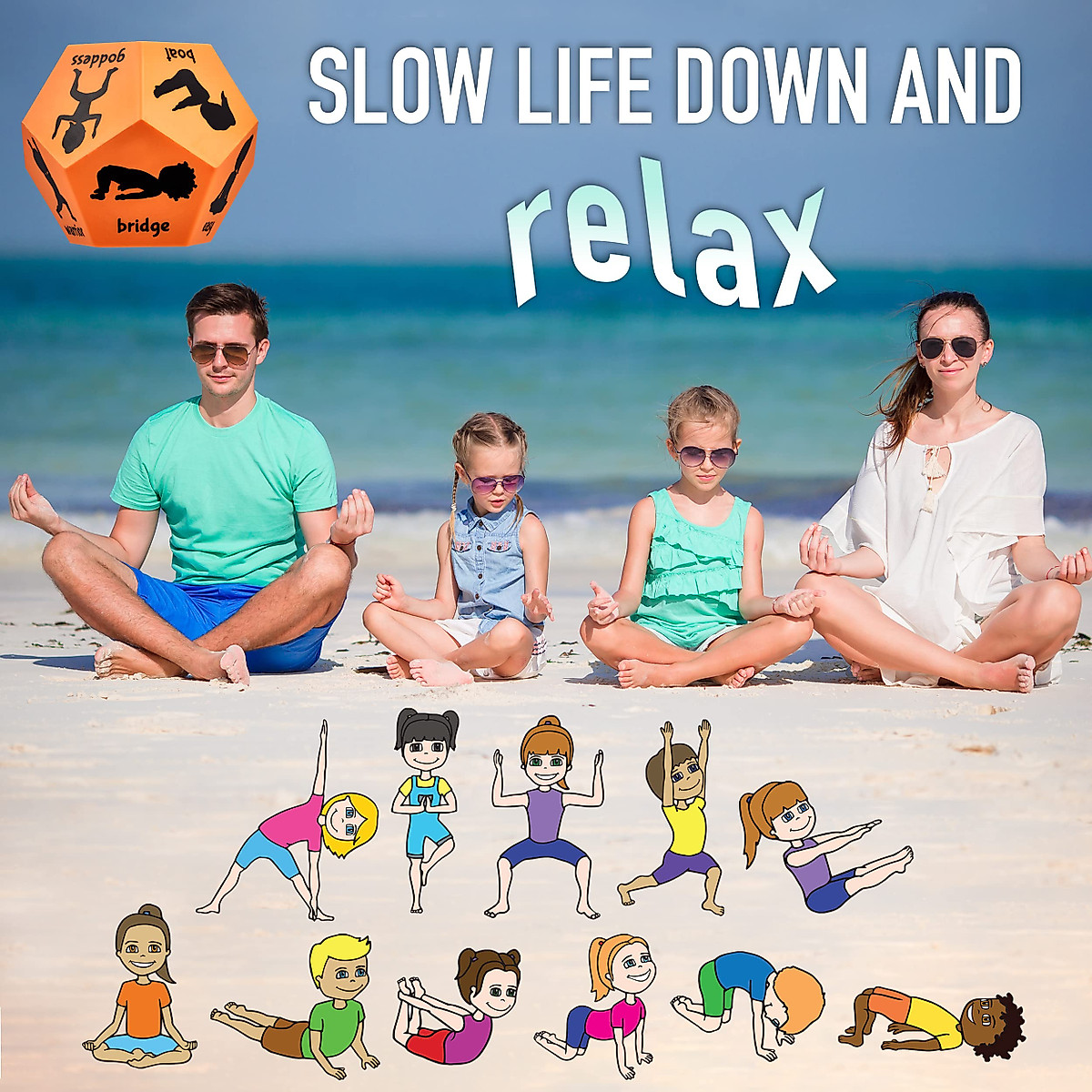 Covelico Kids Yoga - Fun Yoga Dice for Kids Yoga Game. Play Therapy Toys - Calming Yoga for Kids & Yoga for Toddlers, Roll and Play Creative Yoga Games for Kids with Kids Yoga Toys & Yoga Kids Props