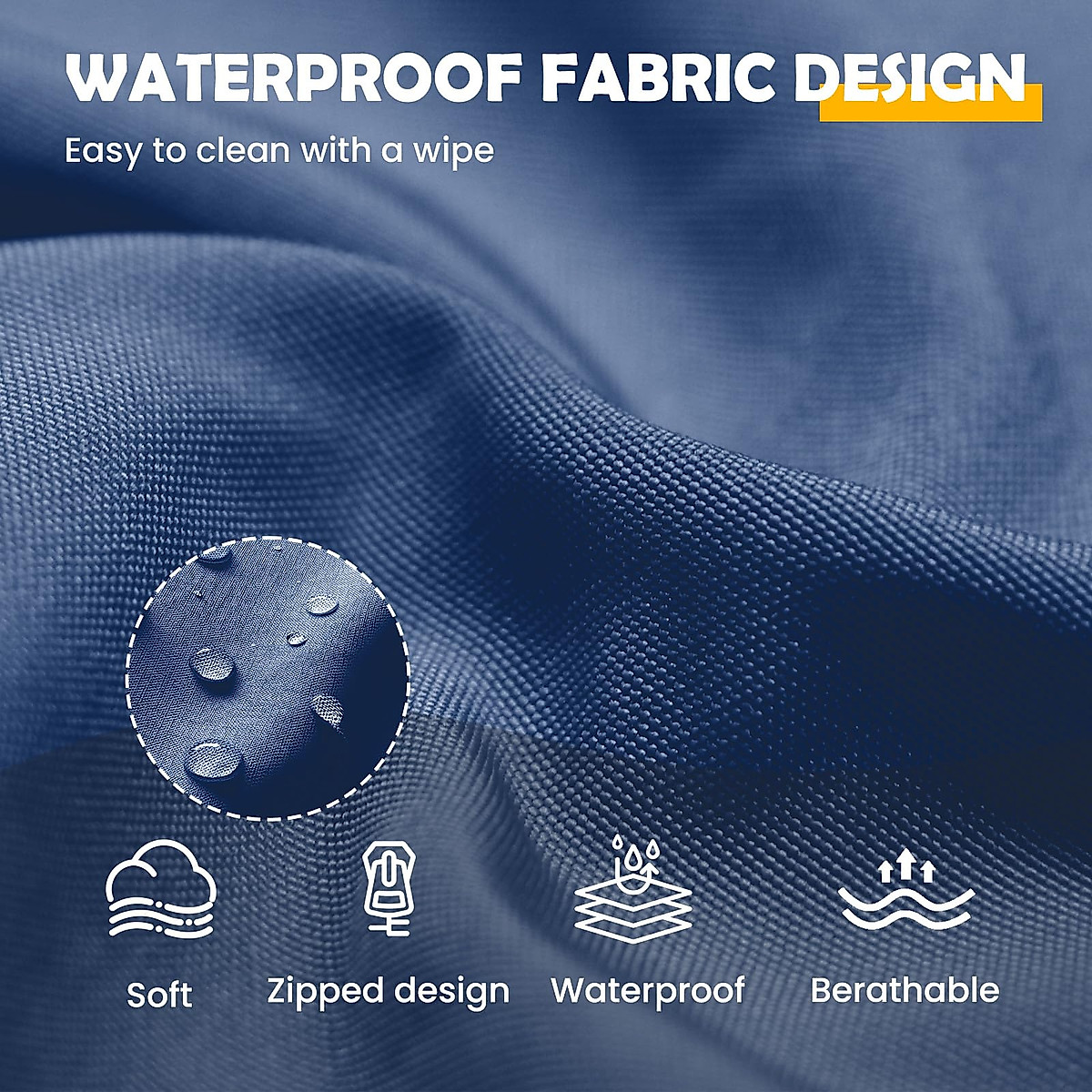 UDPATIO Outdoor Cushions for Patio Furniture, 4'' Replacement Cushions for Outdoor Furniture, Set of 4 Water-Resistant Outdoor Sectional Cushions for Sofa Couch Chair (Navy)