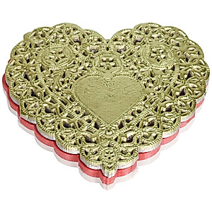 School Smart Heart Shaped Paper Lace Doilies - 4 inch - Pack of 100 - Assorted Colors