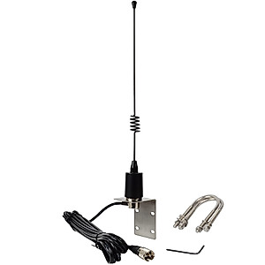 HYS VHF Band Amateur 156-163Mhz Low-Profile Marine Antenna with Stainless Steel L-Bracket Hole & W/16.4ft(5m) RG-58 Coax Cable for Standard Horizon Icom Cobra Uniden VHF Marine Radios