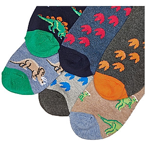 Jefferies Socks boys Boy s Dinosaur Pattern Cotton Crew Socks 6 Pack Multi Small, Multi, Small US