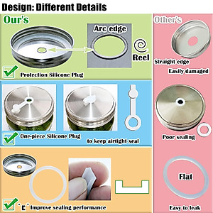 laffeya Fermentation Lids, Fermentation Kit- 2 Mason Jars Fermenting Lids, 2 Airlocks for Fermenting, 4 Grommets, Fermentation Kit for Making Hot Sauce Pickle Kombucha (Jars Not Included)