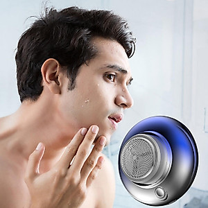 Pocket Travel Shaver, Stainless Steel Beard Trimmer, Waterproof Electric Shaver with 6 Blades, Rechargeeable Travel Razor, Cordless Shaver for Mens Grooming Camping Business Trips