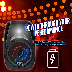 MUSYSIC PA Power Bluetooth Speaker 2000W with Dual UHF Wireless Microphones Bluetooth/FM/USB/SD PA System 15” Speaker with Rechargeable Battery MU-U15PA