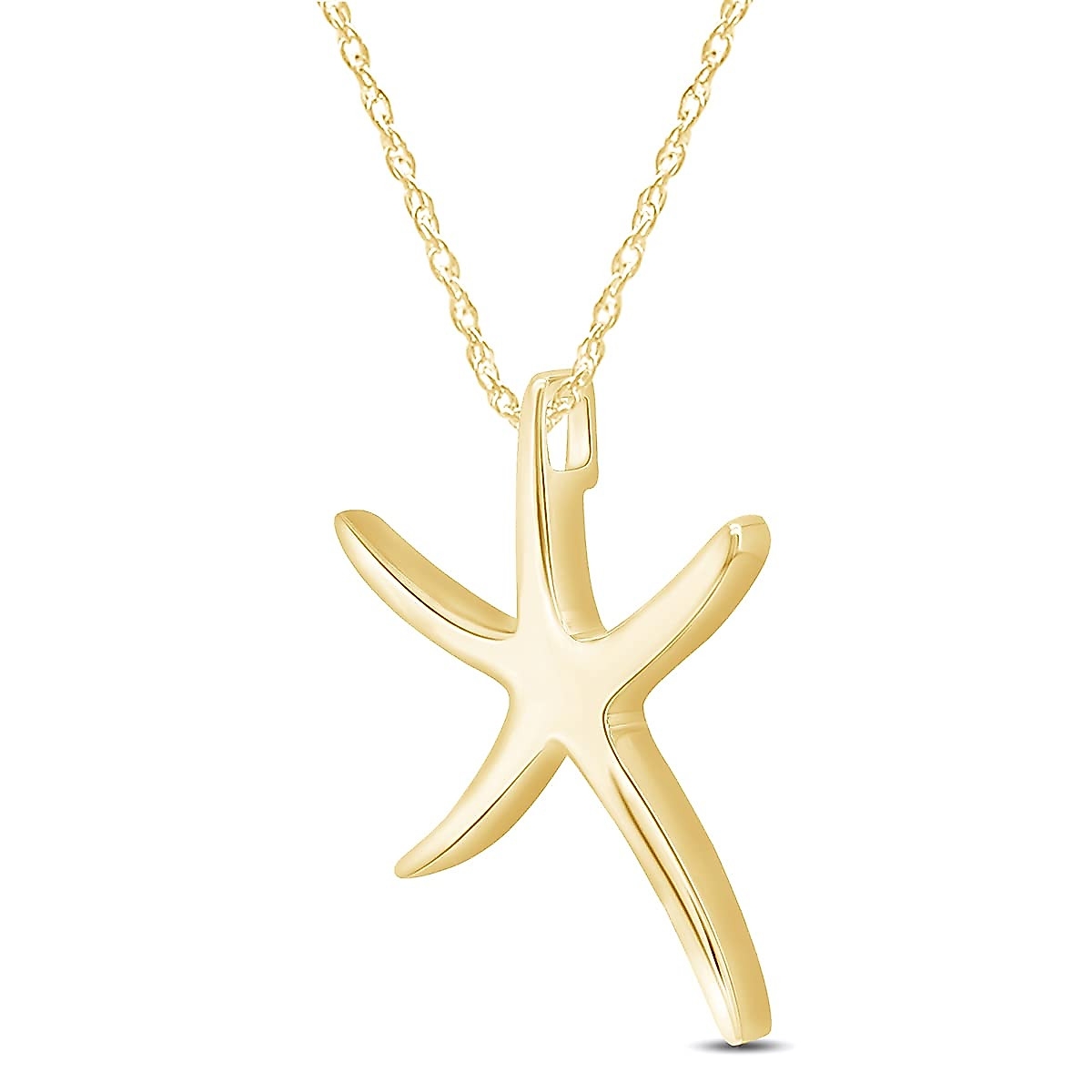 AFFY Starfish Pendant Necklace in 14K Yellow Gold Over Sterling Silver
