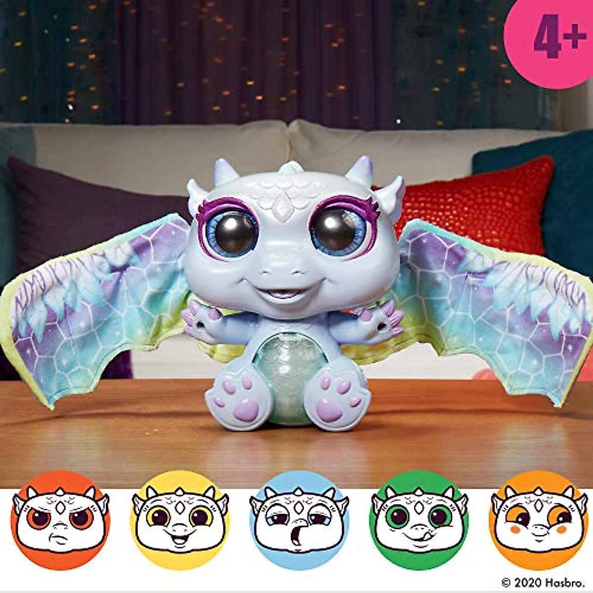 FurReal Moodwings Snow Dragon Interactive Pet Toy, 50+ Sounds & Reactions, Ages 4 and Up (Amazon Exclusive)
