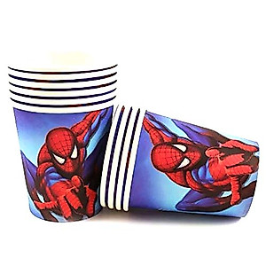 LOVSONG 72 PCS Spider Party Supplies Set Birthday Party Supplies Set Spider Table Cover Set - Serves 10 - Banner Flag , Spider Table Cover, Plates, Spider Cups, Napkins, Fork, Spoon, Knife, Straw