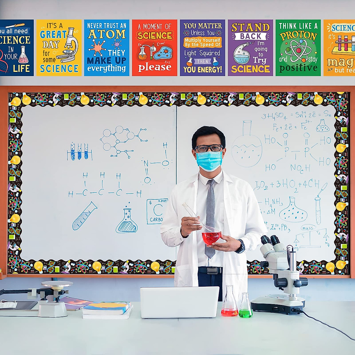 72 Feet Science Bulletin Board Borders Science Lab Border for Classroom Décor Back to School Office Party Decorations
