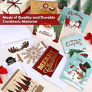 Outus Set of 36 Christmas Greeting Cards with Envelopes, 9 Merry Christmas Designs Note Cards Christmas Cards Assortment