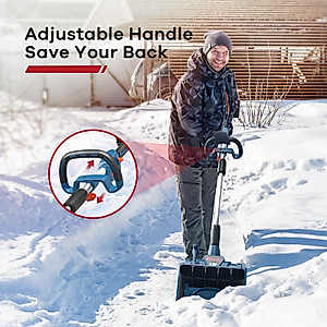 Cordless Snow Shovel, 40V | 13-Inch | Cordless Snow Blower, Battery Powered Snow Blower with Directional Plate & Adjustable Front Handle (2 * 20V Battery & Dual Quick Charger Included)