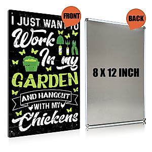 Funny Garden Metal Tin Sign Wall Art Decor - Retro Farmhouse Tin Sign for Home Decor Gifts 8x12 Inch