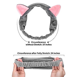 Miya Lulu Cute Cat Ears Wash Face Hairbands Ears Tools Daily Hair Headbands Party Makeup Party Hairband Accessories Gift Vacation Headdress Cute Cat For Women Girls Turban Cute 3 PCS