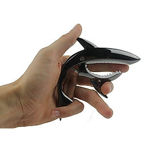 Imelod Zinc Alloy Guitar Capo Shark Capo for Acoustic and Electric Guitar with Good Hand Feeling, No Fret Buzz and Durable(Black)