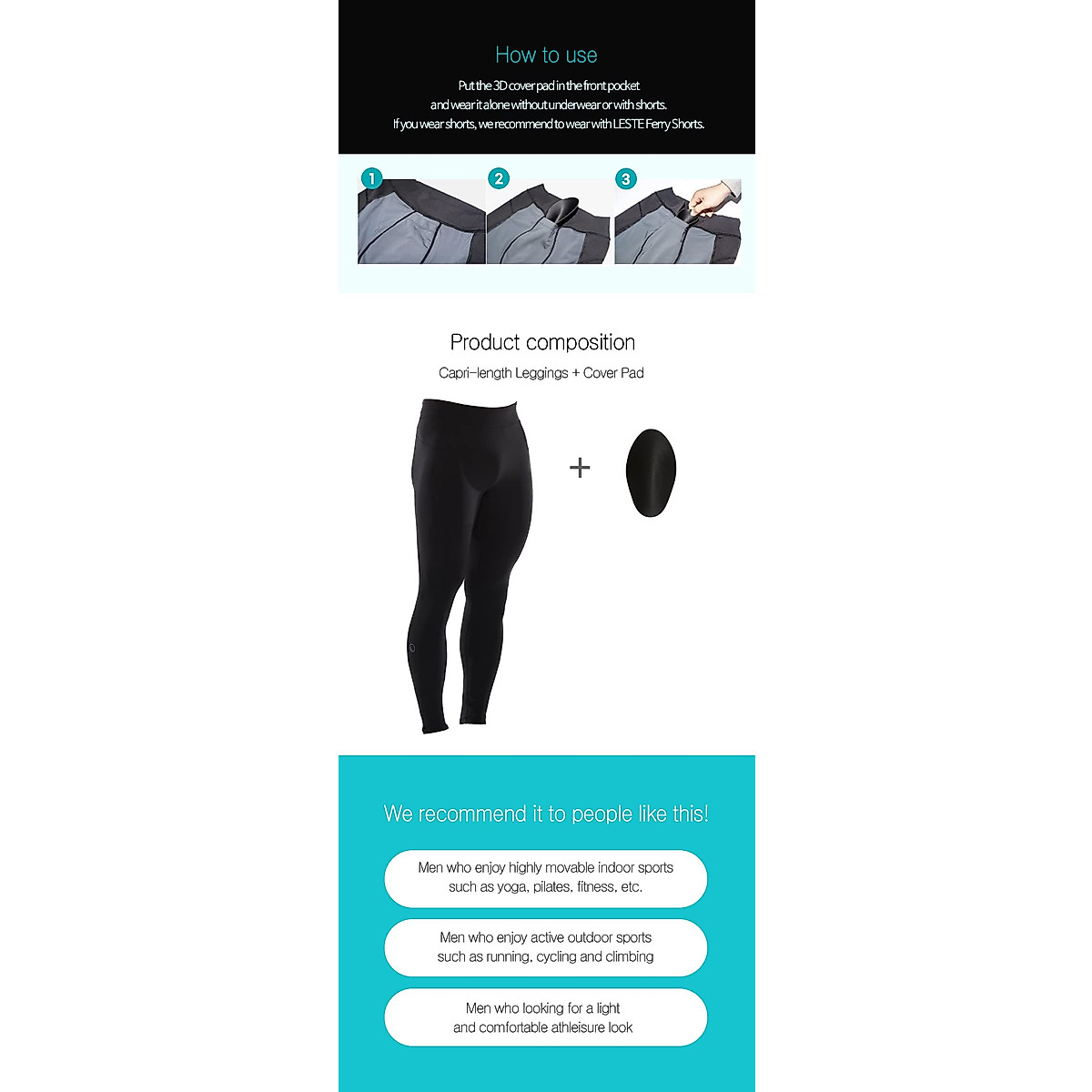 LESTE Men's 3D Padded Recumbent Bike Tights Lightweight Cycling Pants Penis Cover Pad Leggings, SkinWrap PRO+ 9 Black