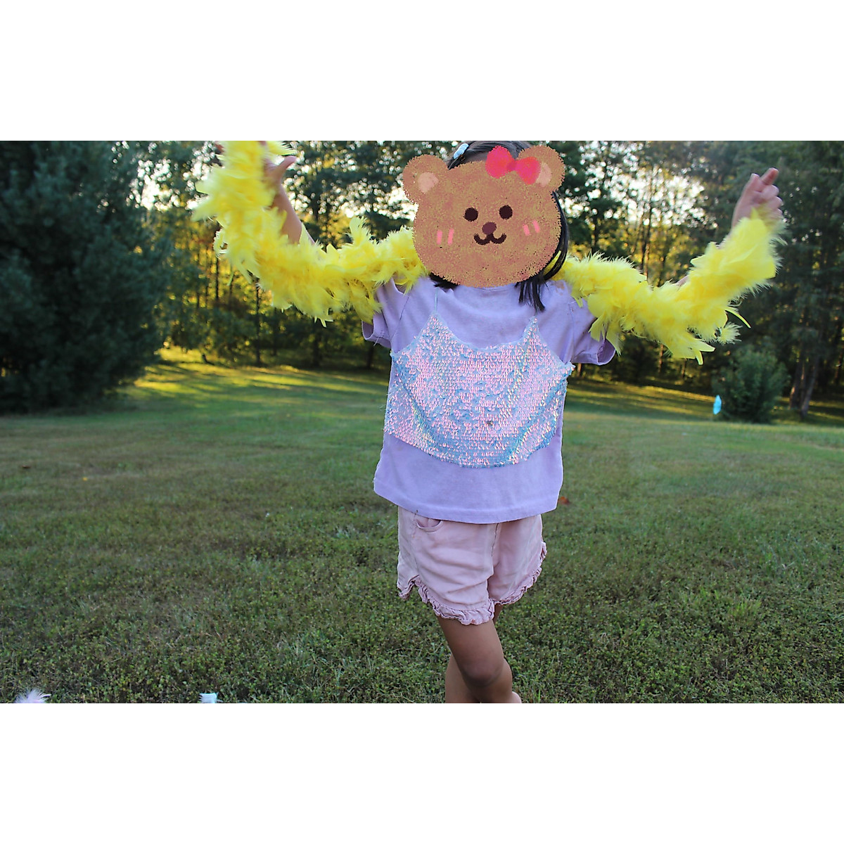 Over 10 Color 25 Gram, 4 Feet Long Chandelle Feather Boa,Kids Feather Boa, Great for Party, Wedding, Halloween Costume, Christmas Tree, Decoration (Yellow)