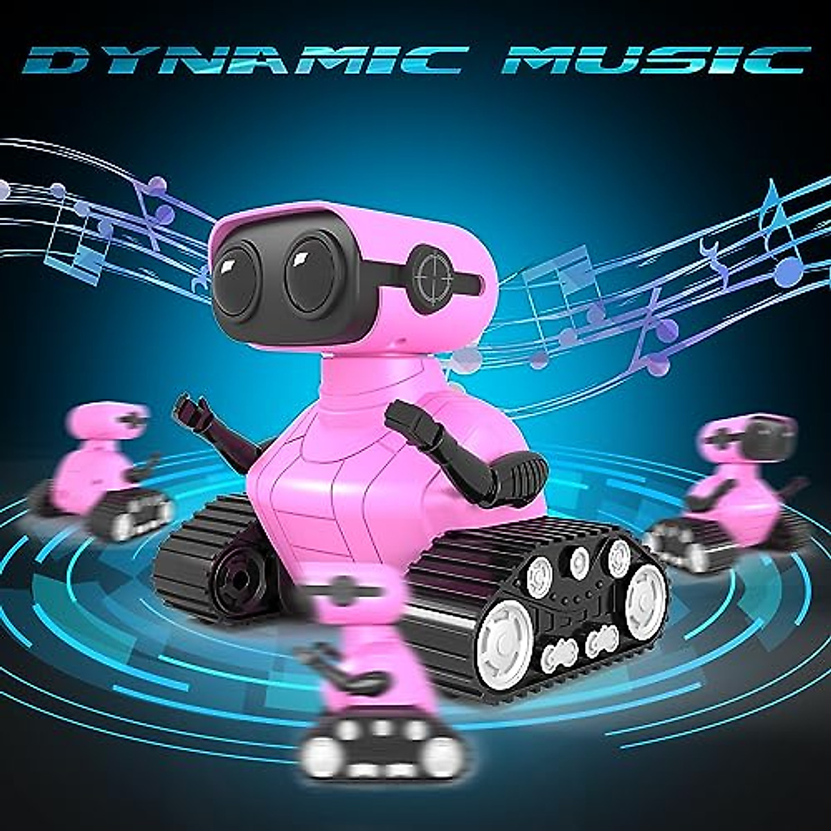 Robot Toys, Rechargeable RC Robots for Boys, RC Robot Toys for Kids, Kids Toys with Music and LED Eyes, 3+ Years Old Boys/Girls Toys (Pink)