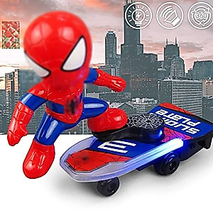 CHTWMD Stunt Skateboard Scooter Electric Universal Rotating Tumble Music Led Light Cartoon Balance Bike Toy, Interactive Educational Gift Toys for Boys and Adults