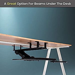 FERSGO Under Desk Keyboard Tray Track Elevation Kit for 30" x 24" Desk - Easily Install Undermount Tray for Maximum Comfort and Better Posture Even with Desk Underside Bars