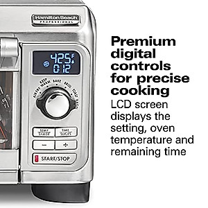 Hamilton Beach Professional Sure-Crisp Air Fry Digital Countertop Toaster Oven, 1500W, 6 Slice Capacity, Stainless Steel (31241)