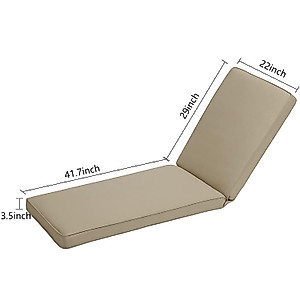 BPS Outdoor Lounger Cushion 72''L x 22''W x 3.5”H Patio Furniture Chair Seat Cushion Olifen Fabric Slipcover Sponge Foam - Set of 2