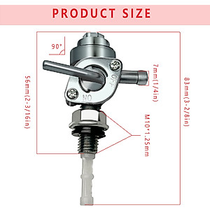 SOFO Petcock Fuel ShutOff Valve - For Gas Shut Off Valve, for Generac 28-1783-V & Petcock Fuel Shutoff Valve, M10X1.25mm for Tg3000 Generator Parts, Champion Generac, Gas Tank Shut