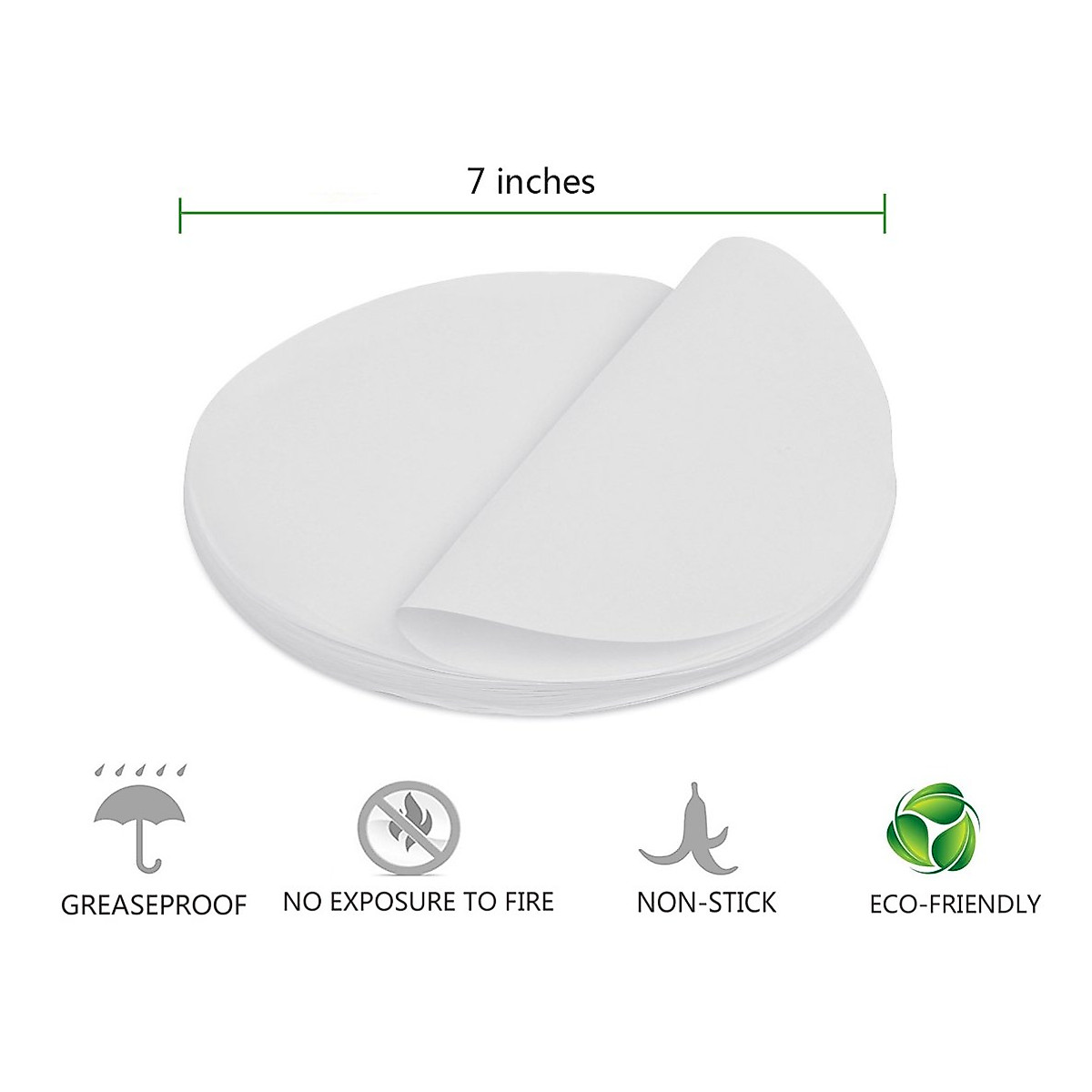 Parchment Paper Rounds 7 Inch Diameter Precut for Baking 100pcs - Non-STICK 7'' Cake Pan Liner Circles, Perfect for Cheesecake Pan Springform Pan Bundt Pan Steamer and Air Fryer