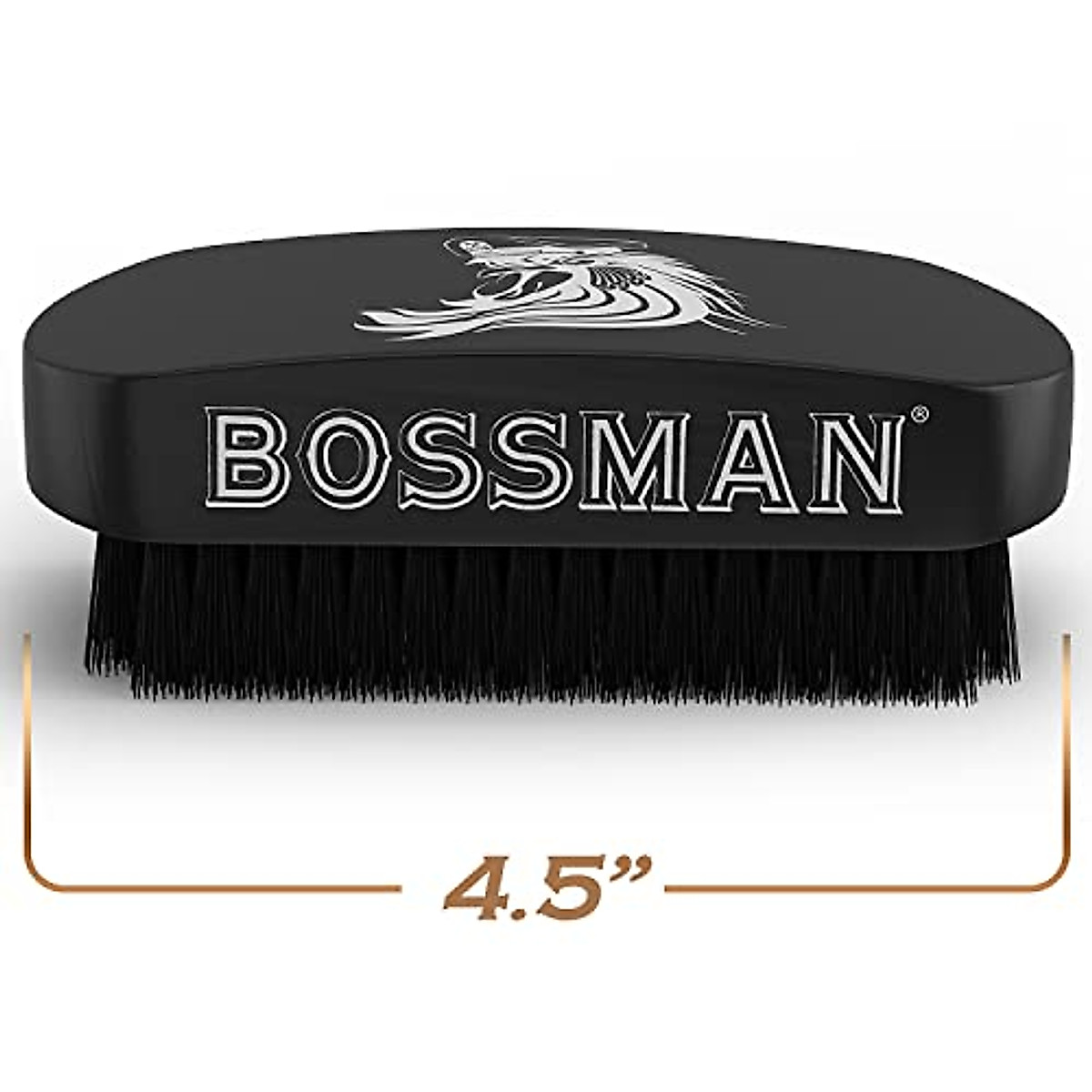 Bossman Beard Brush for Men - Hand Held Boar & Nylon Bristle Brush - Detangling Brush for Beard and Hair Care