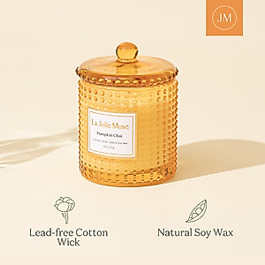 LA JOLIE MUSE Pumpkin Chai Scented Candle, Fall Candles, Natural Soy Candles for Home Scented, 75 Hours Long Burning, 10 oz