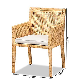 Baxton Studio Karis Chairs, Natural/White Natural/White