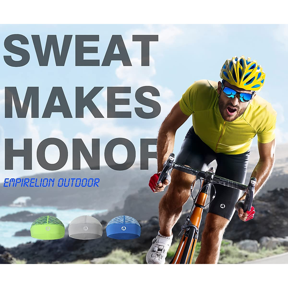 Low-Profile Cooling Helmet/Hard hat Liner, Stretch Working Cap, Summer Sweat Wicking Skull Cap, Running Beanie Sun Protection