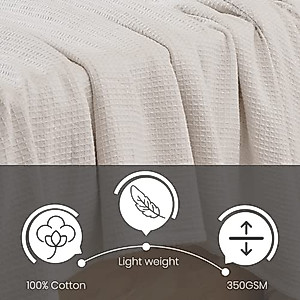 CHATEAU HOME COLLECTION Thermal Blankets, King Size Cotton Blanket for The Bed, Gifts for Women, Waffle Blankets King Size for King Bed, White Blanket, Plush Blanket for All Seasons
