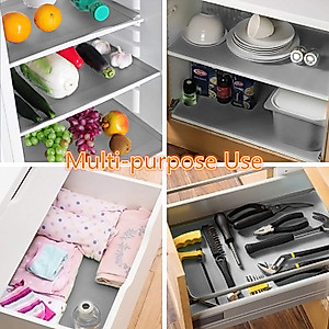 3 Rolls EVA cabinet liner, Non-slip Shelf Liners for kitchen Cabinets, Waterproof Cupboard Drawer Cushion Mats, DIY Multipurpose Antifouling Pads,17.7"x59"-Transparent