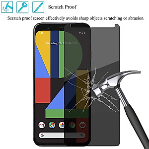 AISELAN Privacy Screen Protector for Google Pixel 4 - [2 Pcs] [Case Friendly] [Anti-Glare] [Anti-Spy] Screen Protector Tempered Glass for Google Pixel 4