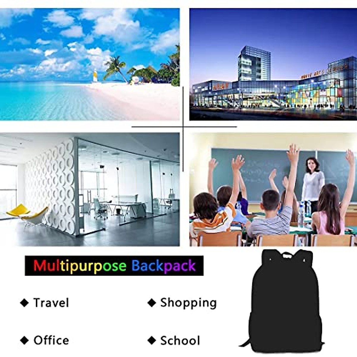 Backpack 16" Game 3D Printed Laptop Bag with Pencil Case Sports Bag for Youth-3